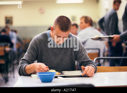 A prisoner eating at North Sea Camp Open Prison, Lincolnshire, UK Stock ...