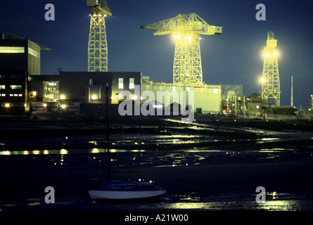 View across river of Vickers shipyard at Barrow in Furness United Stock ...