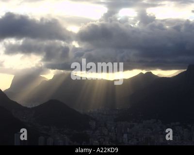 sun breaks through clouds above Rio de Janeiro, Brazil Stock Photo - Alamy