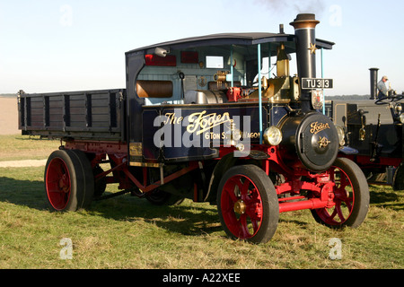 Foden D Type steam traction engine at public show in UKHeddington Stock ...