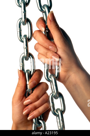 Pulling a chain Stock Photo - Alamy