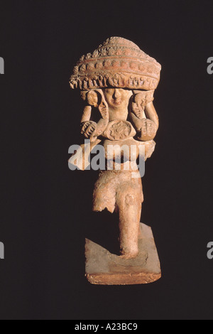 Terracotta female figurine. Sunga period. Bihar, India. Dated: 100 B.C ...
