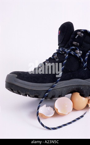 Idiom treading on eggshells Stock Photo - Alamy