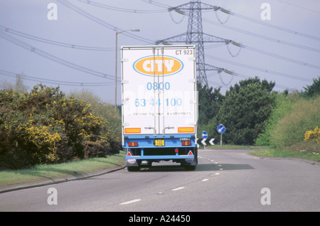 Rear view of container lorry 1996 Stock Photo - Alamy