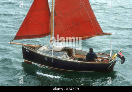 Sailing a Bermuda rigged sloop Portsmouth Hampshire England Europe ...