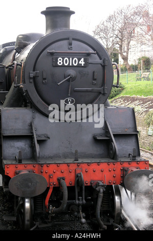 Standard 4 Tank steam locomotive at Corfe Castle station Stock Photo ...