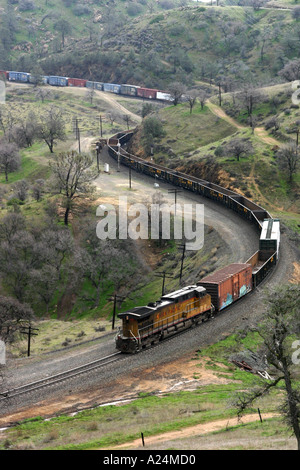 Union Pacific Freight Train at Tehachapi Loop California USA Stock Photo - Alamy