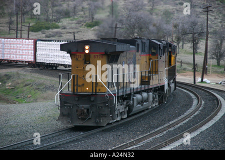 Union Pacific railroad locomotive at Tehachapi Loop California USA Stock Photo - Alamy