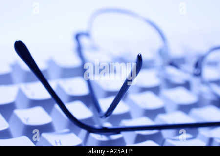 glasses, computer keyboard, eye glasses, eyeglasses, eyewear, computer ...