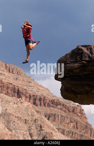 Rafters have fun making a 40 foot jump into the Colorado River GRAND ...