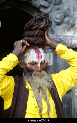 A VAISHNAVA SADHU Hindu follower of Vishnu at PASHUPATINATH Hindu ...