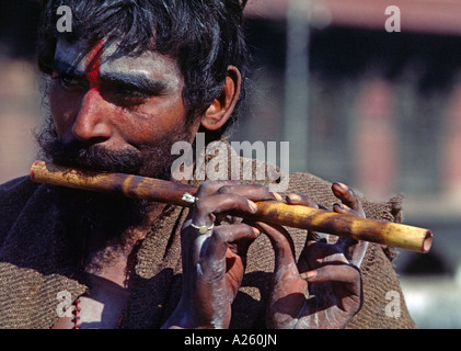 A SHAIVITE SADHU Hindu follower of Shiva with trident KATHAMANDU NEPAL ...