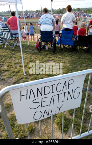 Roped off section for handicap person seating at a rodeo event Stock ...