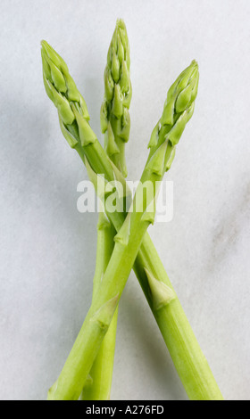 Fresh white asparagus on marble table, top view. Space for text Stock ...