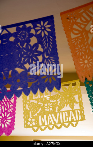Mexican paper decorations - Papel Picado vector design, traditional ...