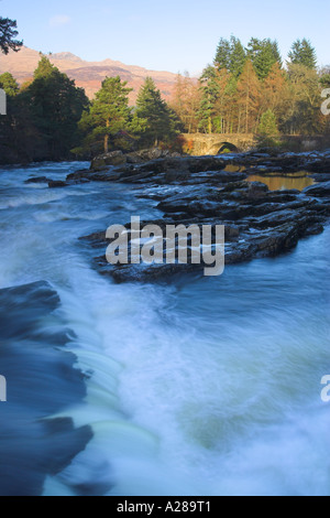 Sunset at the Falls of Dochart. Killin Stock Photo - Alamy