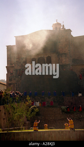 Inti Raymi festival at Coricancha, The Sun Temple at Cuzco, Peru Stock ...