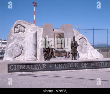 Welcome sign and Cradle of History sign at border of Gibraltar Stock ...