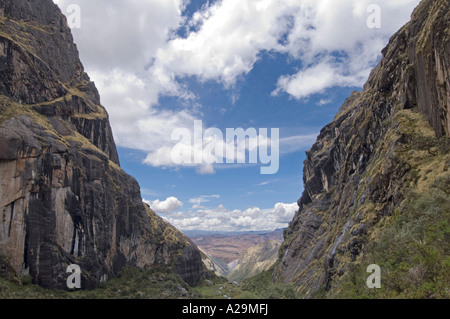 A landcsape view of the rugged scenery and mountain lake while on the ...
