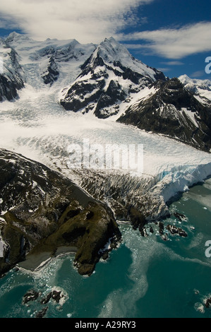 SOUTH GEORGIA ISLAND, aerial of summit of Mt. Paget, ANTARCTIC Stock ...