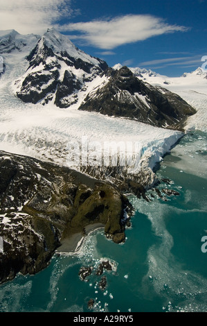 SOUTH GEORGIA ISLAND, aerial of summit of Mt. Paget, ANTARCTIC Stock ...
