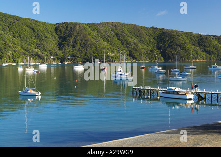 Waikawa Bay near Picton Marlborough Sounds South Island New Zealand ...