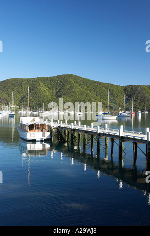 Jetty at Waikawa Bay, Picton, Marlborough, New Zealand Stock Photo - Alamy