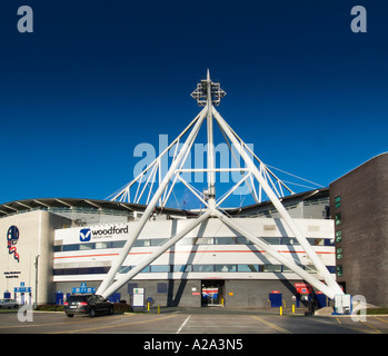 BWFC logo red blue brick wall bolton wanderers football club stadium ...