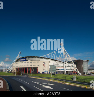 BWFC logo red blue brick wall bolton wanderers football club stadium ...