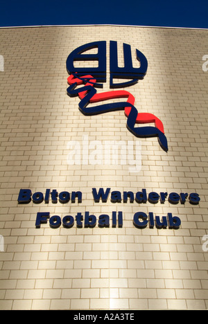 BWFC logo red blue brick wall bolton wanderers football club stadium ...