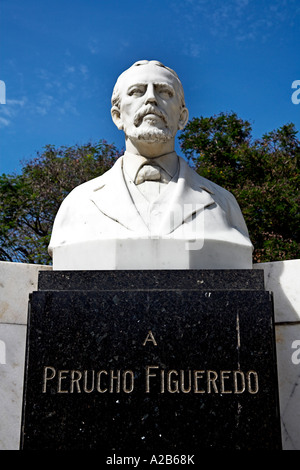 Statue of Perucho Figueredo, Parque Cespedes, Bayamo,Granma province ...