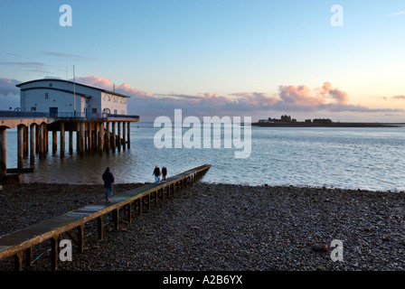 UK Roa Island, Rampside, Barrow In Furness, Cumbria. Blue sky above Roa ...