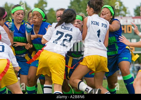 Teen Girls Playing Powderpuff Football, Alaska, USA Stock Photo - Alamy