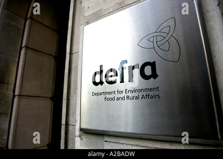 Sign outside the Office for Defra Department for Environment Food and ...