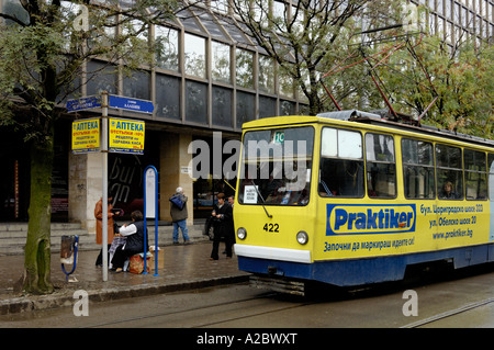 Yellow trams Sofia Bulgaria East Europe Stock Photo - Alamy