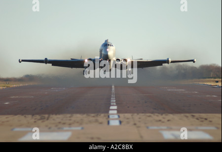 HS Nimrod MR2 lifting off from RAF Kinloss MR Wing the home base of the ...