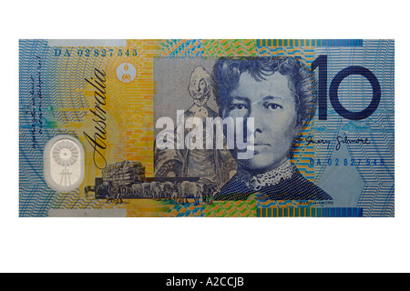An Australian 10 dollar note with the face of Banjo Patterson Stock ...