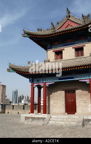 Pagoda on the city walls, Xian China Stock Photo - Alamy