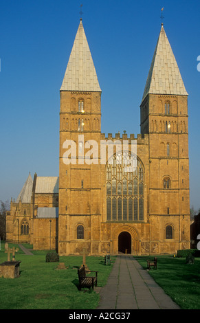 Front facade of Southwell Minster Southwell Nottinghamshire England GB ...