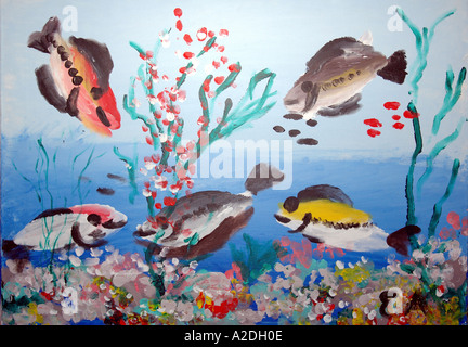 Art of blind painter Esref Armagan Stock Photo - Alamy