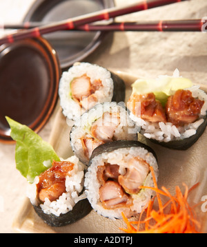 maki with fried chicken in teriyaki sauce Stock Photo - Alamy