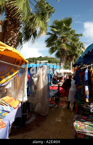 views of the market Marigot St Martin caribbean west indies Stock Photo ...