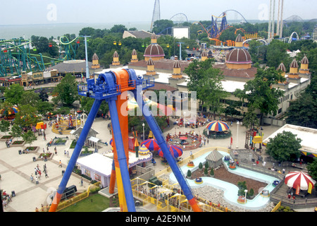 Aerial view of Cedar Point Amusement Park, Sandusky OH Stock Photo - Alamy