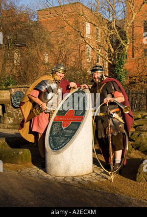 City of Chester, England. Roman soldiers and centurions marching ...