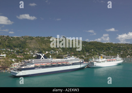 Cruise ship docked at Grenada cruise port terminal, St Georges Stock ...