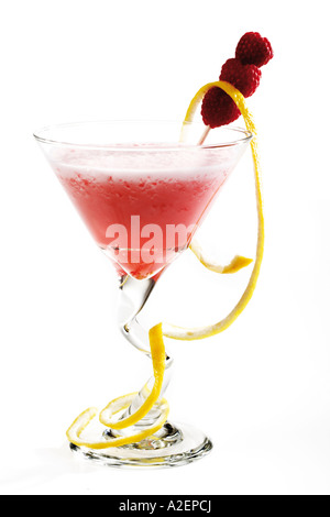 Raspberry daiquiri, alcoholic cocktail with raspberry, white rum, lime juice, and crushed ice ...