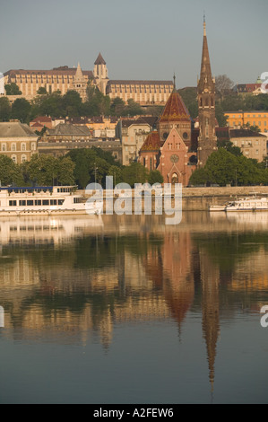 HUNGARY, Budapest: View of Danube Riverfront (Buda) / Morning Stock ...