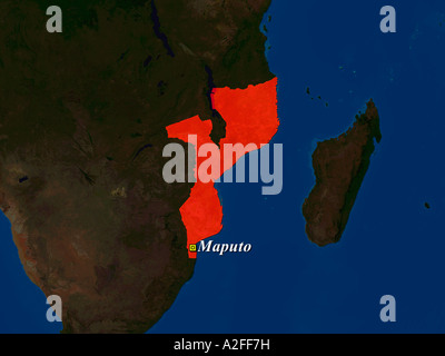 Colour satellite image of Maputo, Mozambique. Image taken on July 22 ...