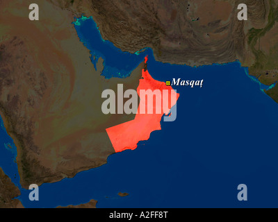 Colour satellite image of Muscat, Oman. Image taken on December 27 ...