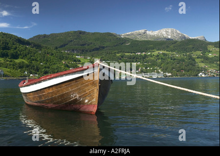 traditional lapstrake rowboat Hardanger Fjord , Norway Stock Photo - Alamy